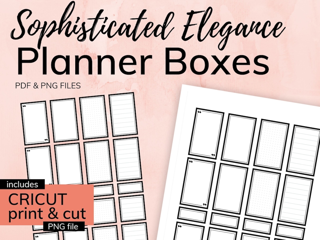 Black Box Printable Planner Stickers - Instant Download PDF & PNG Files ...