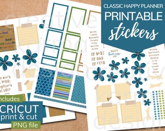 Father's Day Print and Cut Planner Stickers Dad Life Printable Stickers ...