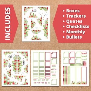 Strawberries Printable Planner Stickers Happy Planner Strawberry ...