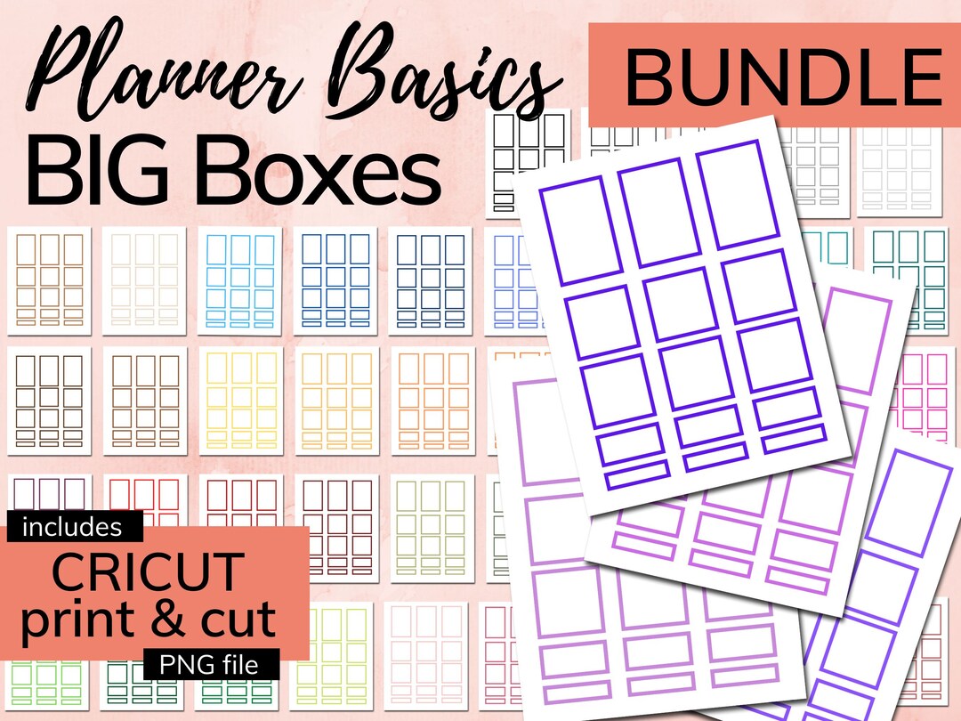 Planner Box Bundle Stickers - PRINTABLE Instant Download PDF & PNG ...