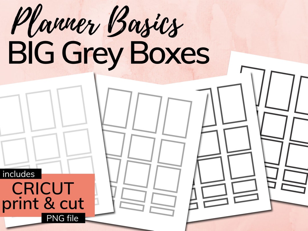 Big Grey Box Planner Stickers: Printable PDF & PNG (cricut Cut) - Etsy