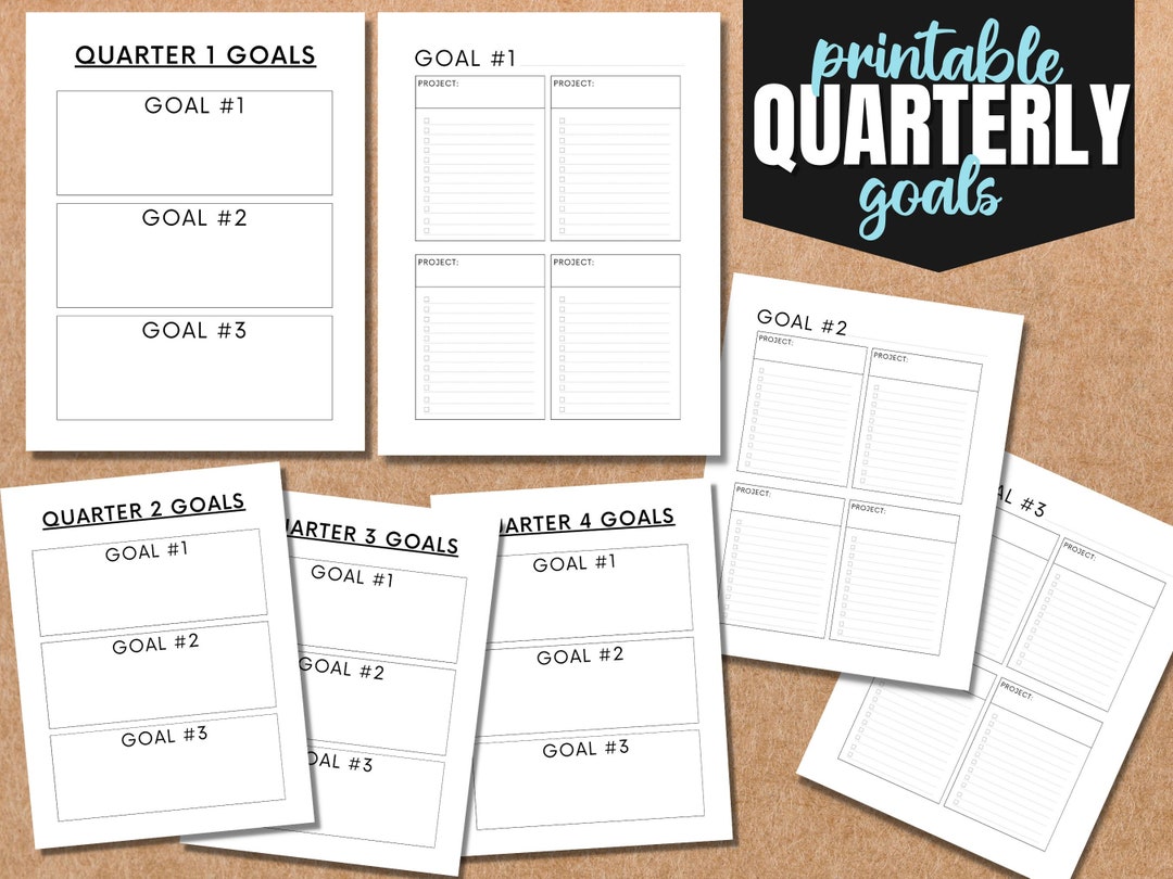 Quarterly Printable Goals Insert Pages for Classic & Big Happy Planner ...