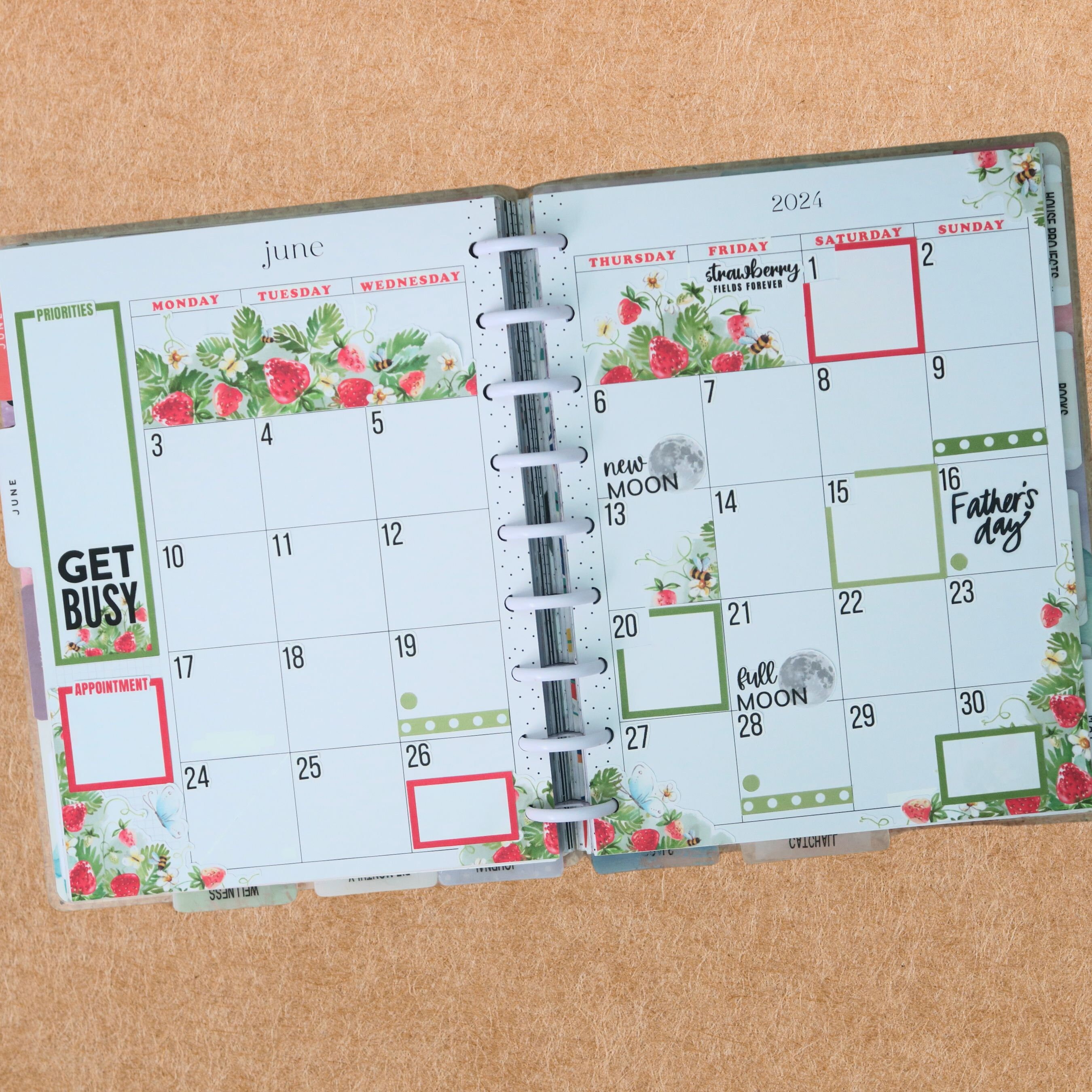 Strawberries Printable Planner Stickers Happy Planner Strawberry ...