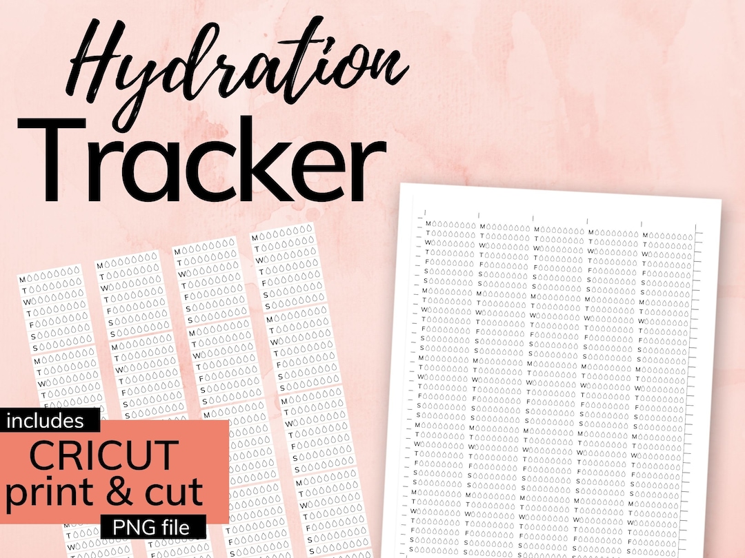 Hydration Tracker Stickers: Water Droplets for Happy Planner (printable ...
