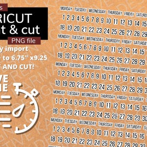 Printable Days, Number, Dates & Month Planner Stickers - Repurpose Old ...
