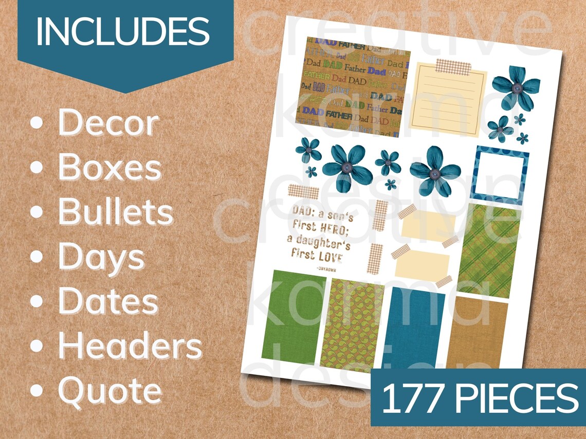 Printable Planner Stickers Happy Planner Dad Father's Day Instant ...
