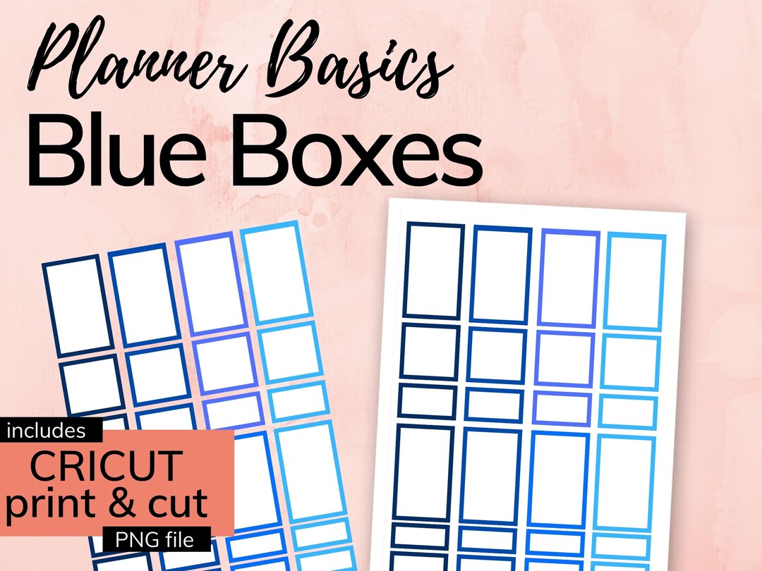 Blue Box Stickers - PRINTABLE Instant Download PDF & PNG Files (cricut ...