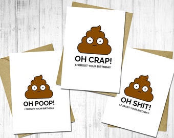 Poop Birthday Card Printable | Etsy