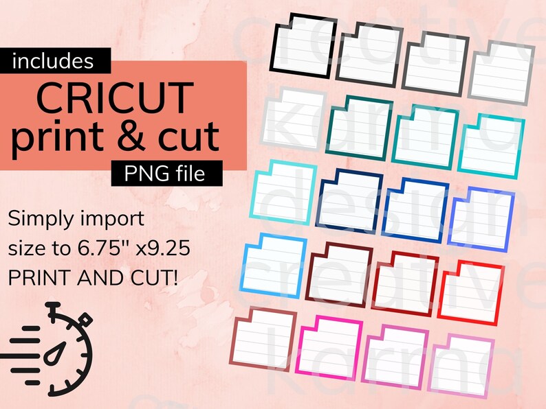 Lined Monthly Planner Box Stickers Multicolor - PRINTABLE Instant ...