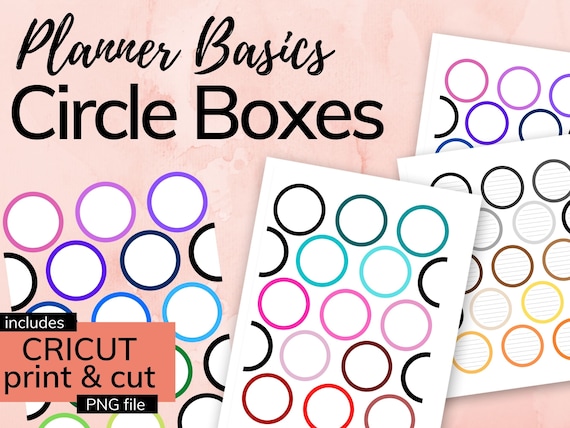 Circle Planner Box Stickers PRINTABLE Instant Download PDF & - Etsy