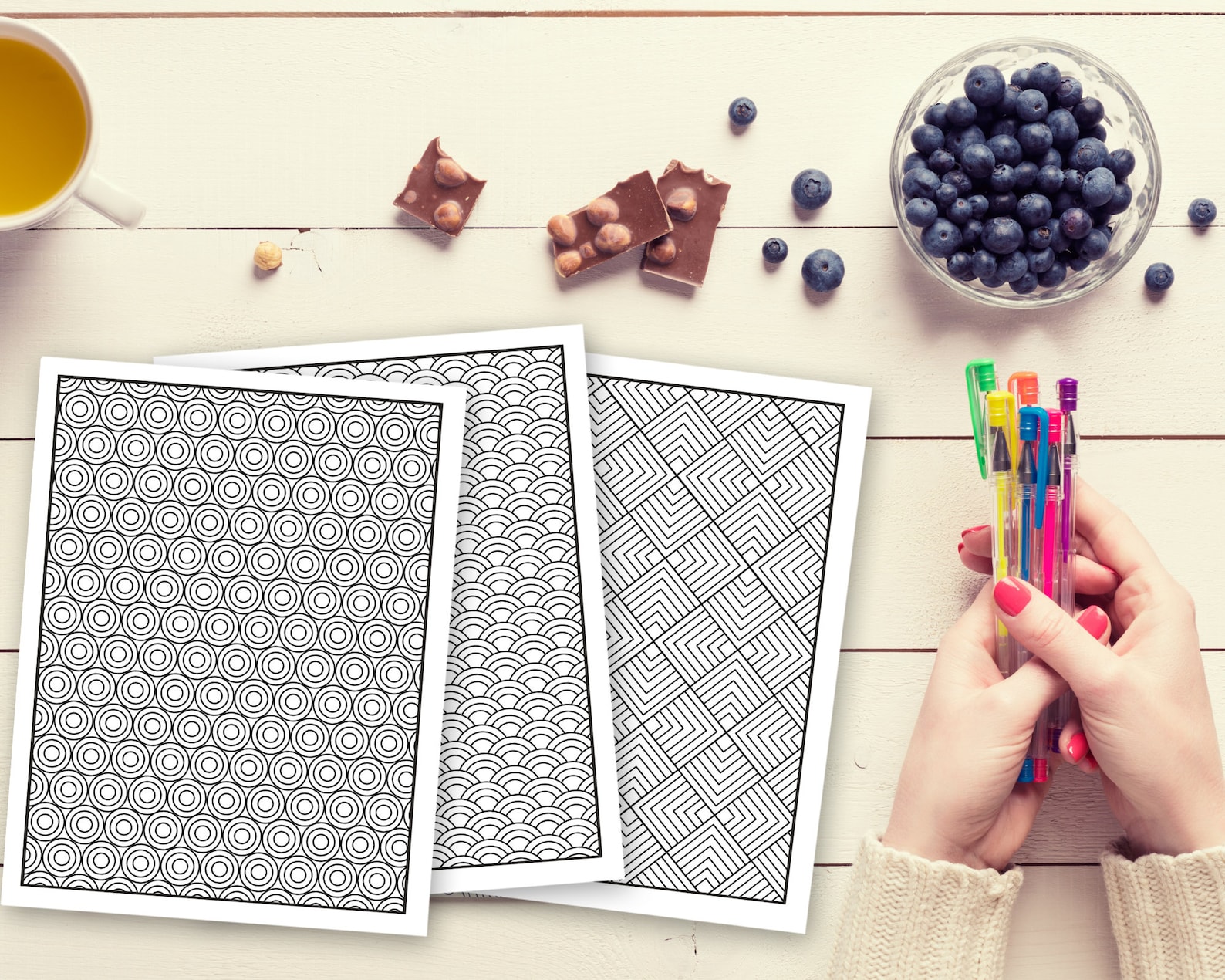 Printable Coloring Book - 32 Geometric Designs to Print, Color and ...