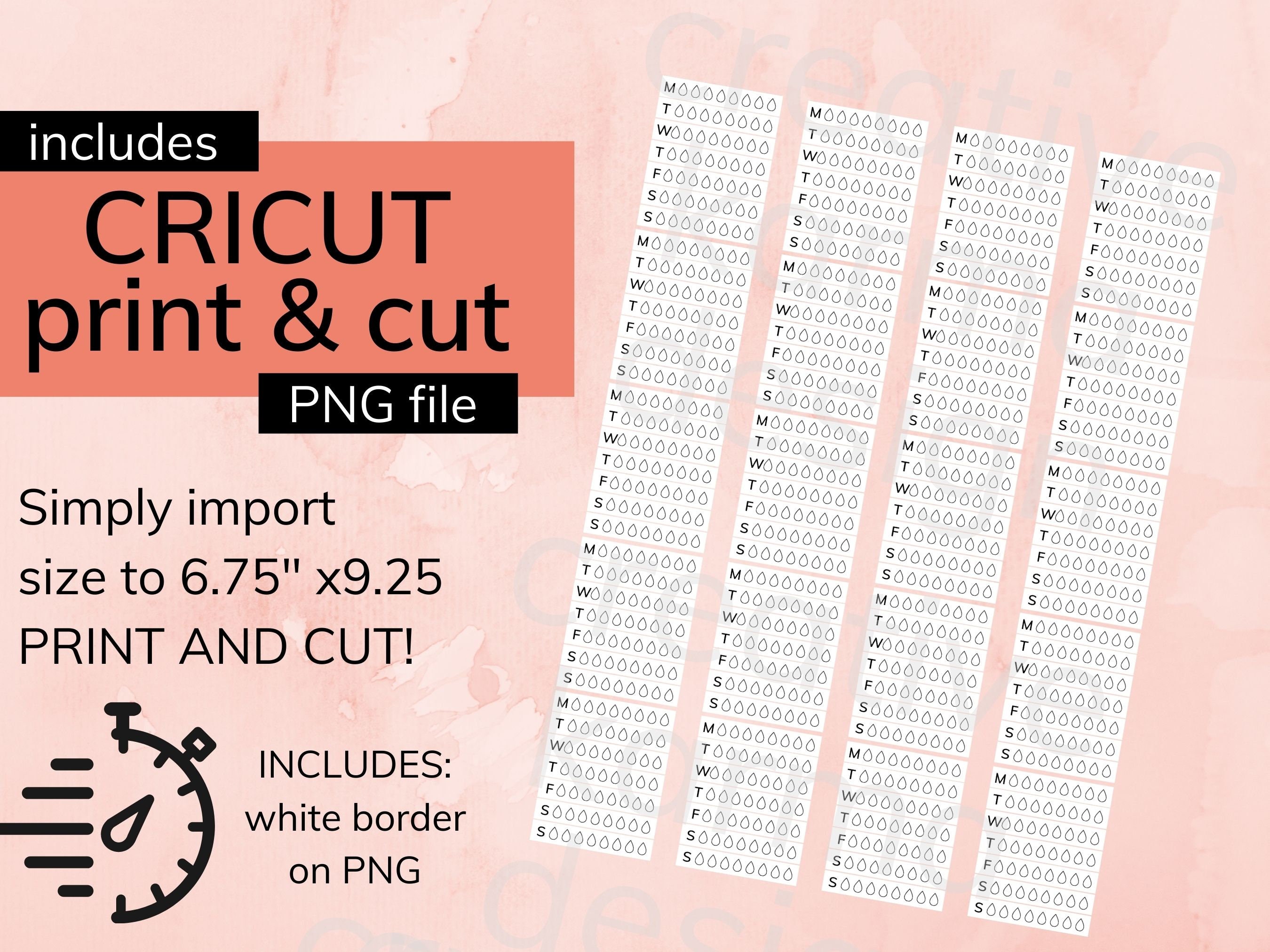 Hydration Trackers Printable Planner Stickers - H2O Water Droplets ...