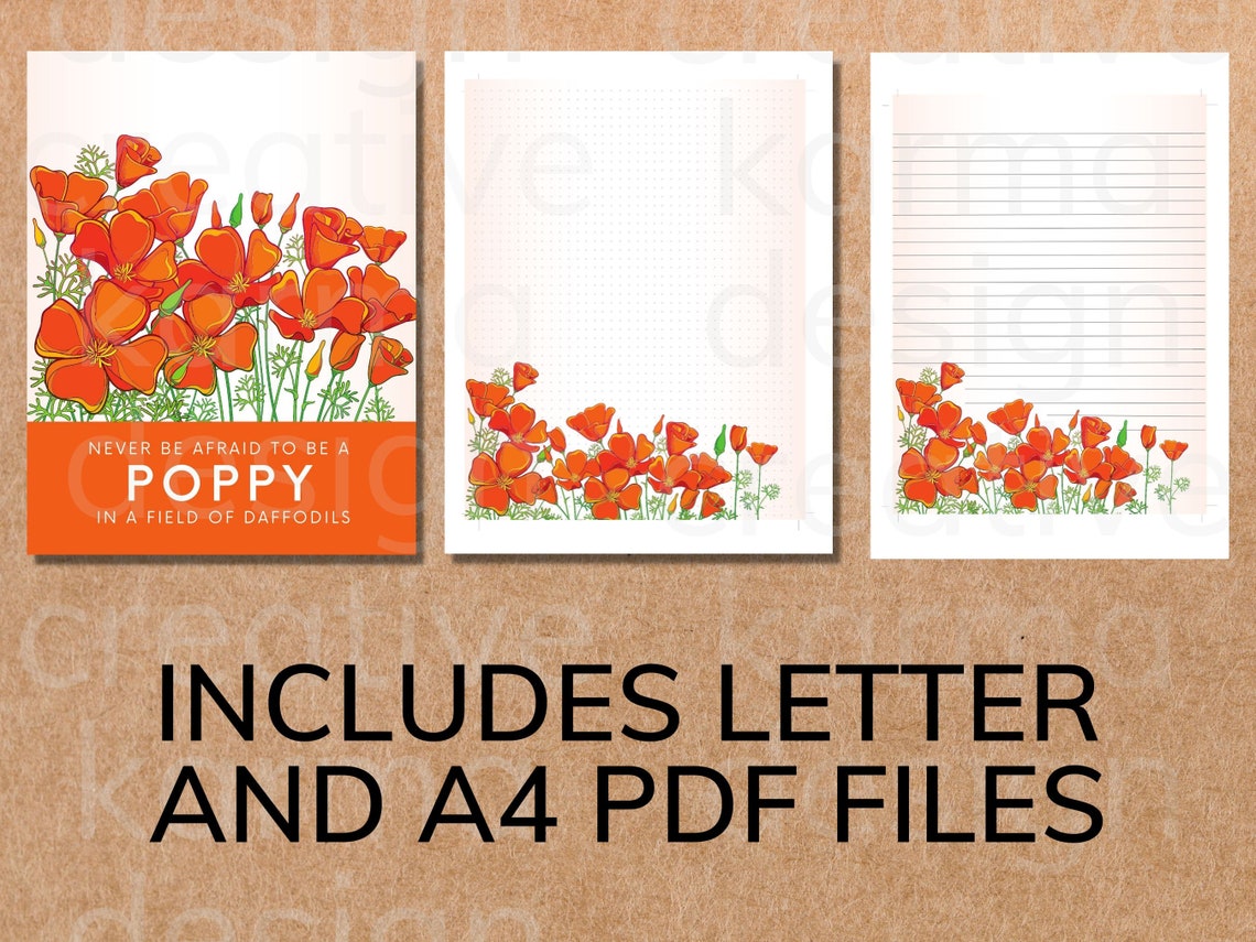 Poppy Printable Insert Page, Happy Planner, Refill Filler Paper ...