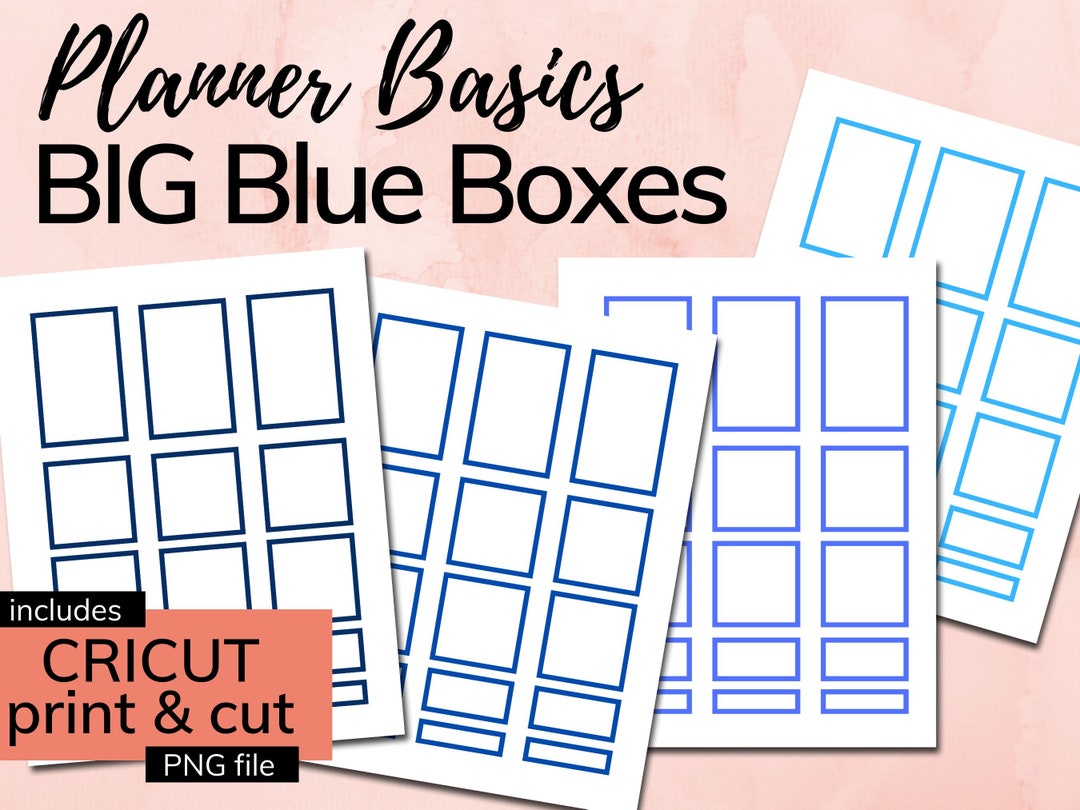 BIG Blue Box Planner Stickers - Printable Instant Download PDF & PNG ...