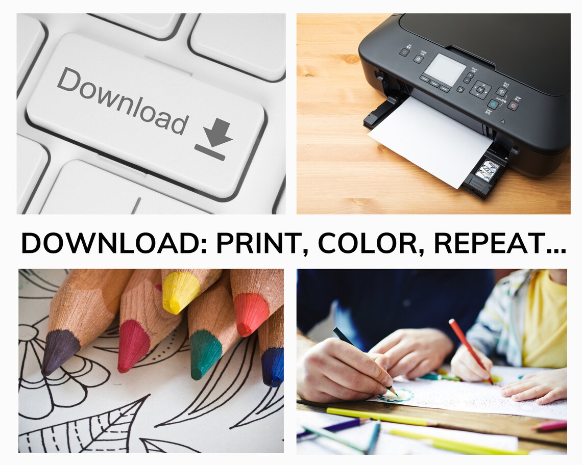 Printable Coloring Book - 32 Geometric Designs to Print, Color and ...