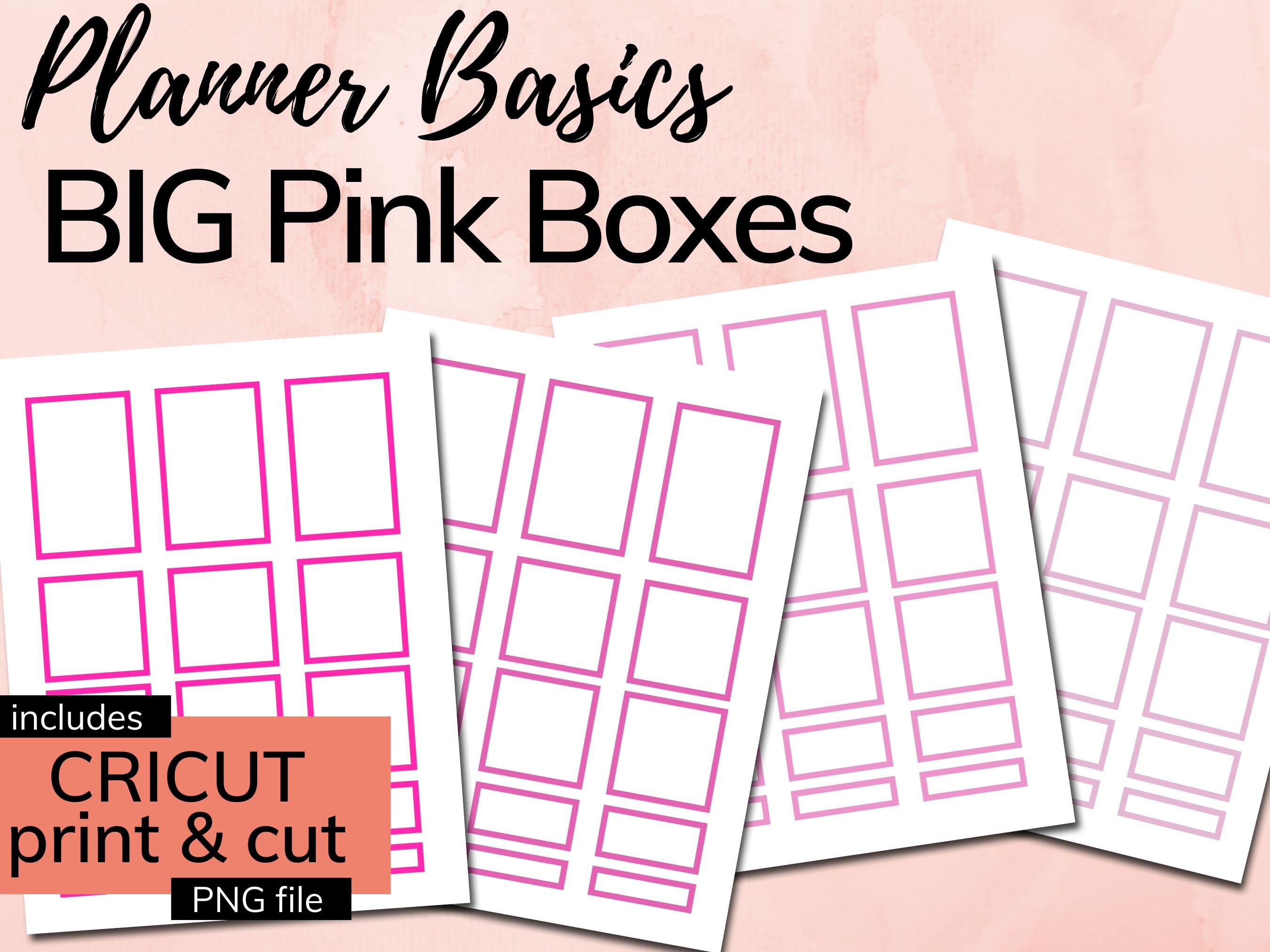 BIG Pink Box Planner Stickers Printable Instant Download PDF & PNG ...