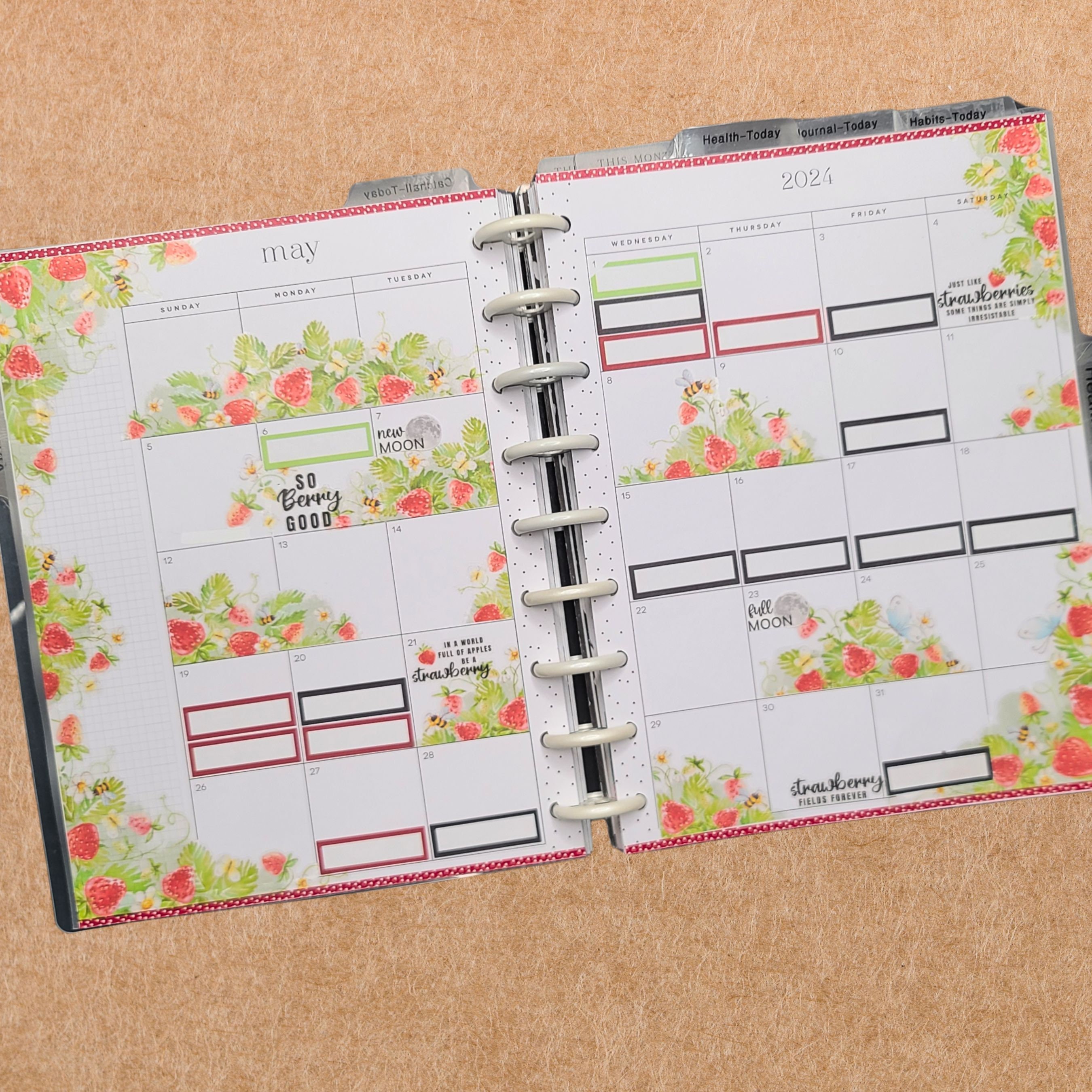 Strawberries Printable Planner Stickers Happy Planner Strawberry ...