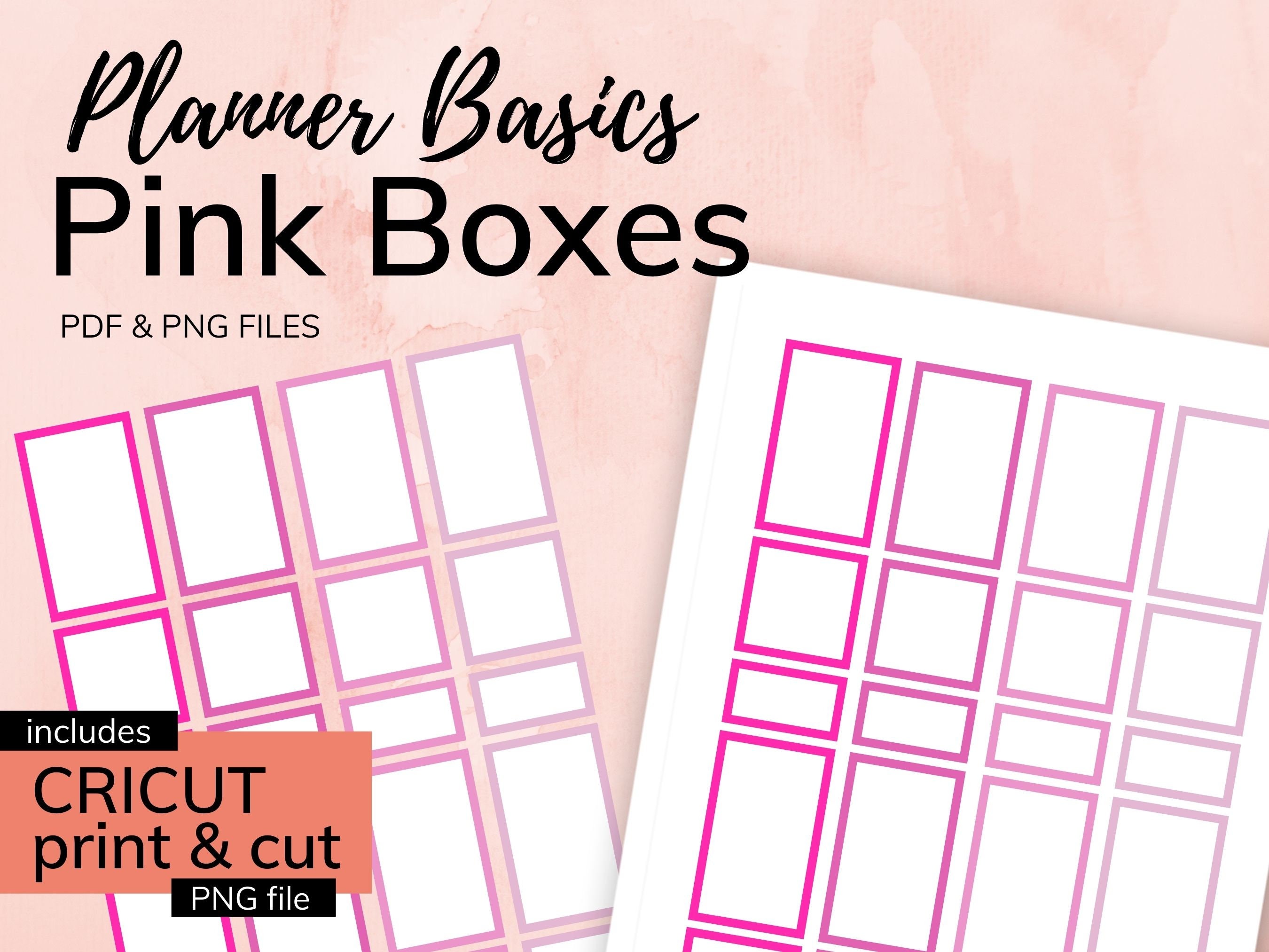 Pink Box Stickers PRINTABLE Instant Download PDF & PNG Files cricut ...