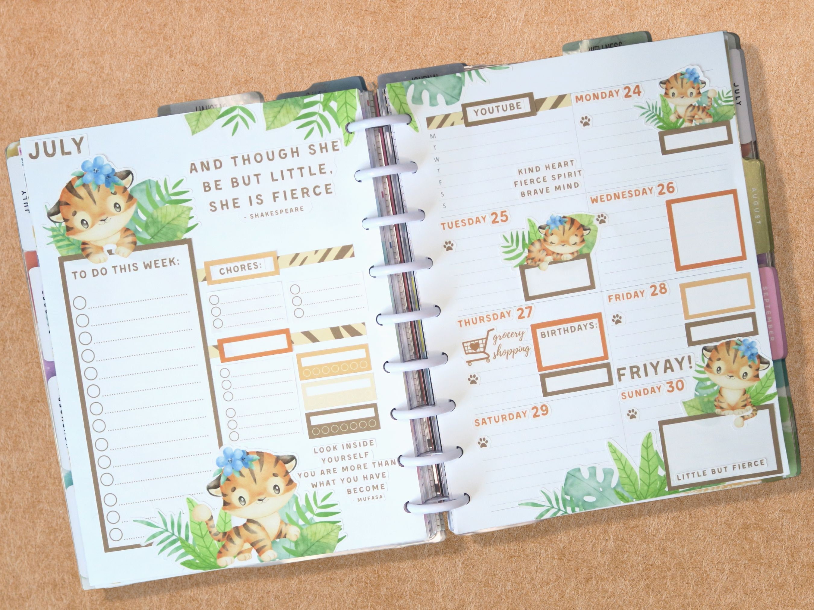 Baby Tiger Printable Planner Stickers Classic Happy Planner Instant ...
