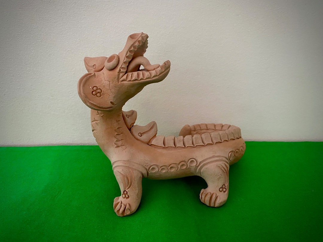 Vintage Clay Pottery Handmade Dragon, 2024 Chinese Zodiac Animal ...