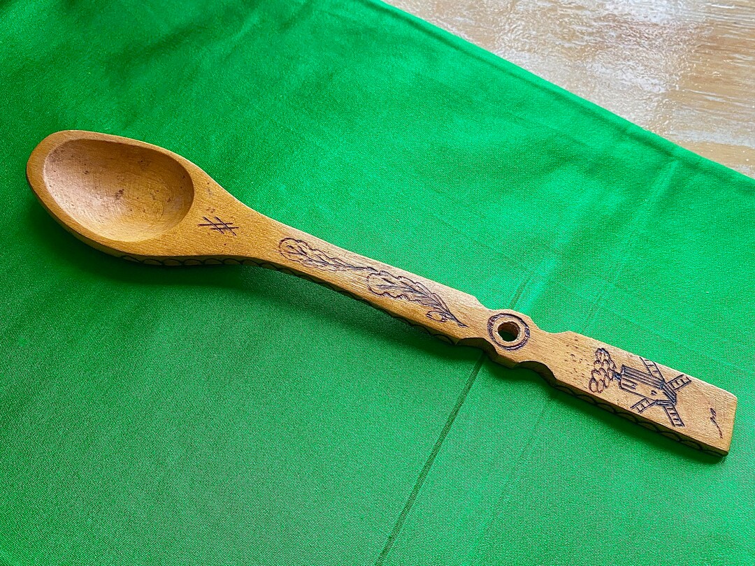 Hand Carved Wooden Spoon From Saaremaa Island, Vintage Estonian ...
