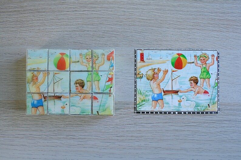 1950's Kid's Puzzle Building Blocks With 6 Different - Etsy