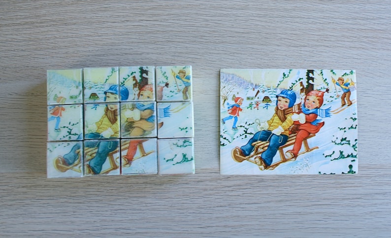 1950's Kid's Puzzle Building Blocks With 6 Different - Etsy