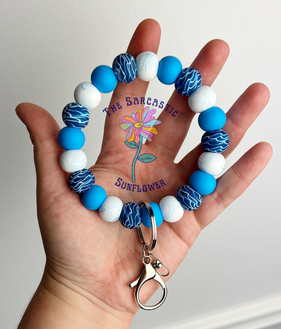 Poseidon Keychain Wristlet | Silicone Bead Wristlet | Bracelet Keychain ...