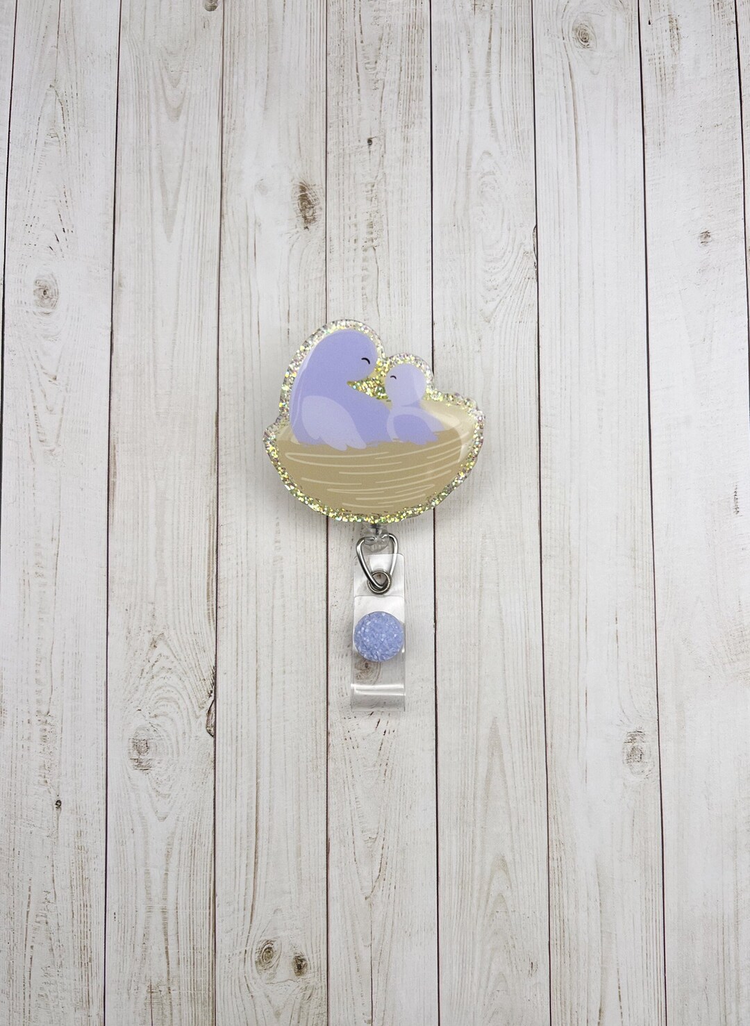Bird’s Nest Badge Reel | Spring Badge Reel | Glitter Badge Reel | Cute ...