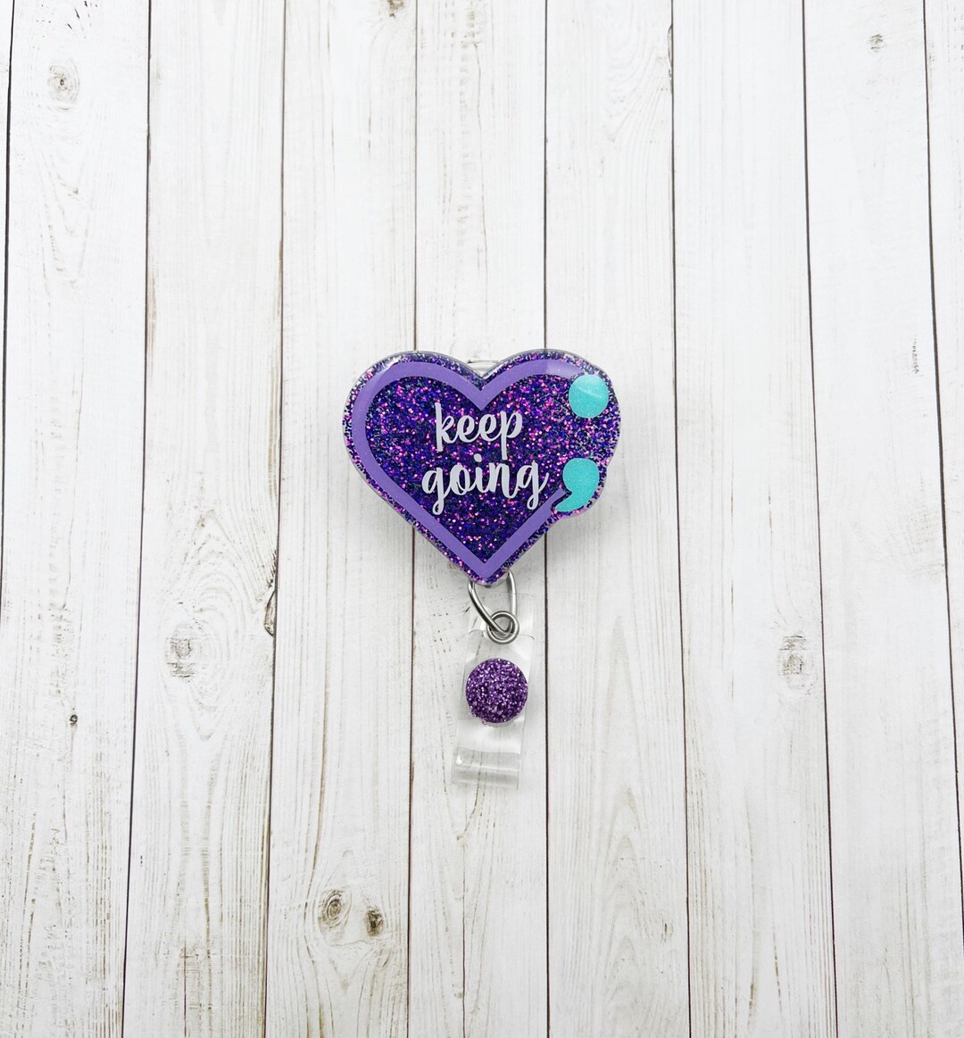 Keep Going Badge Reel | Semicolon Badge Reel | Awareness | Cute Badge ...
