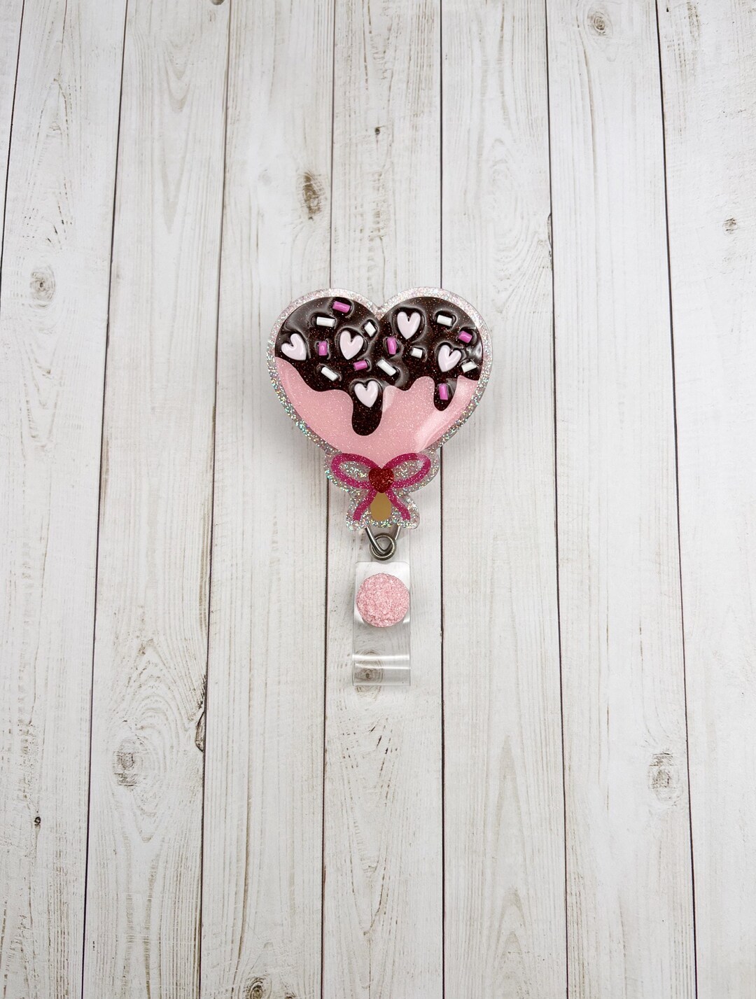 Valentines Badge Reels Retractable Acrylic Shape Valentine's Day Badge ...