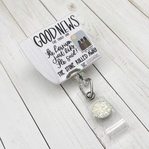 Good News Easter Badge Reel | He is Risen Badge Reel | Spring Badge ...