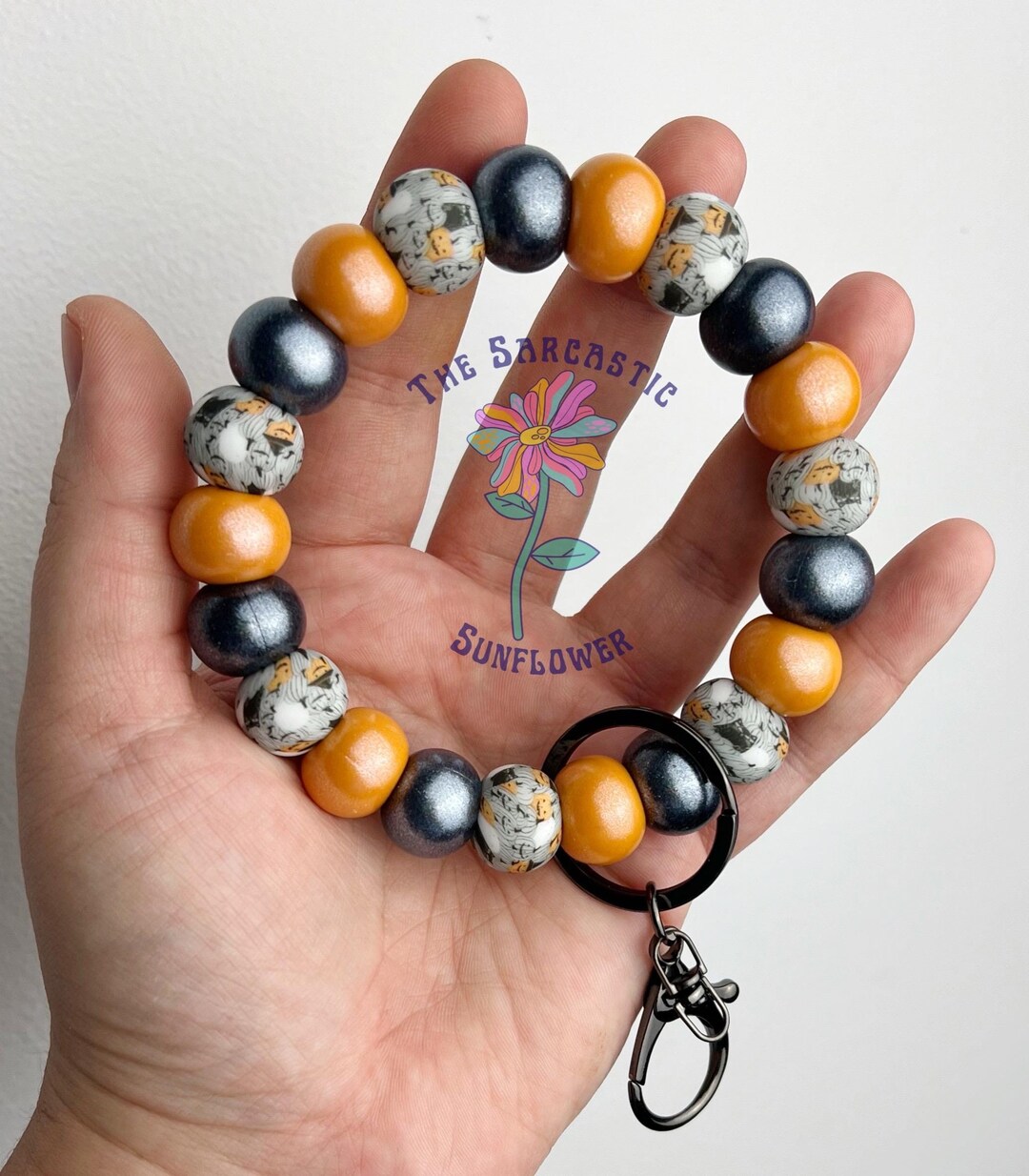 Spooky Trio Keychain Wristlet | Silicone Bead Wristlet | Bracelet ...