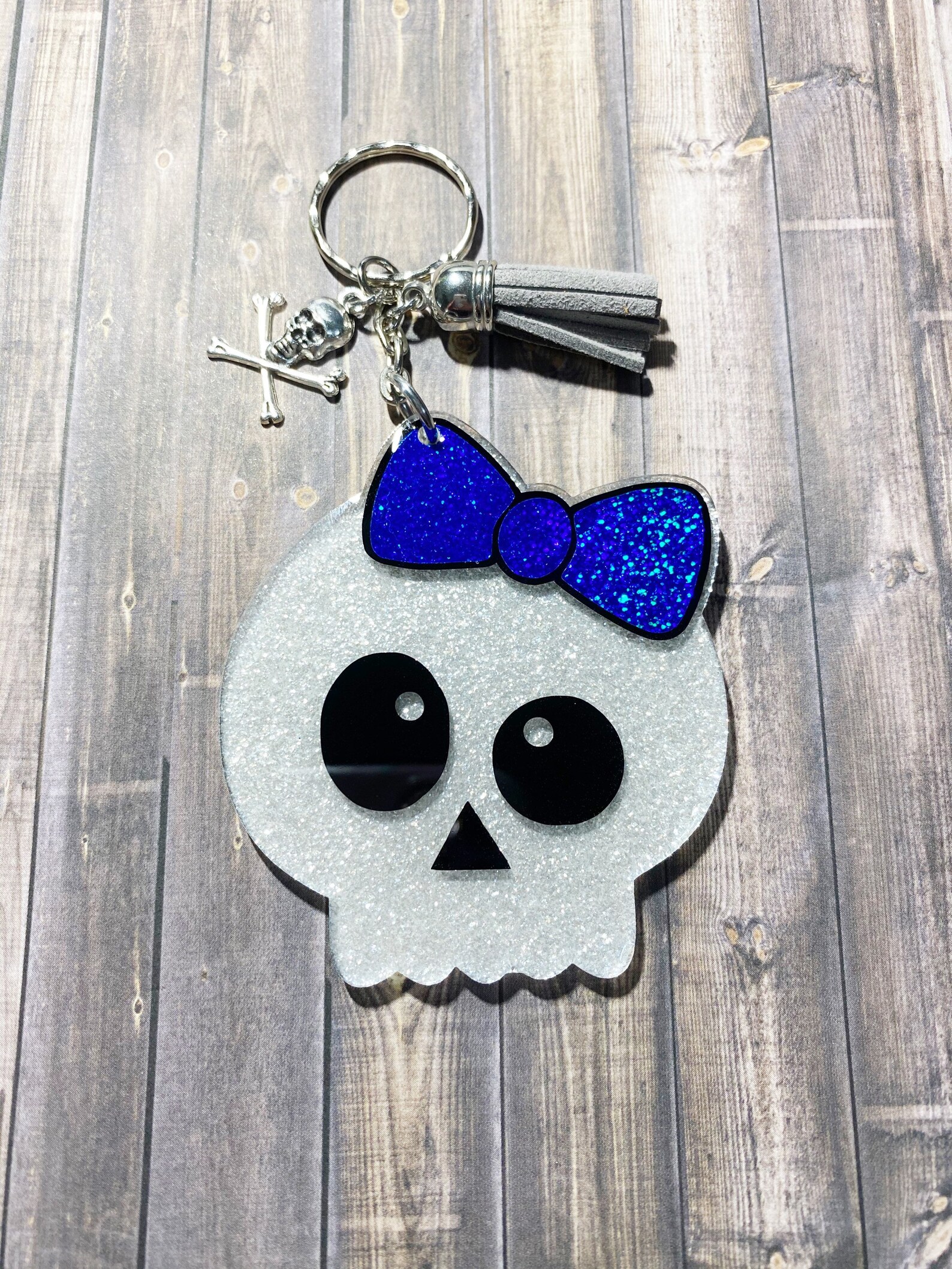 Kawaii Skull Keychain Anime Skull Keychain Cute Keychain - Etsy