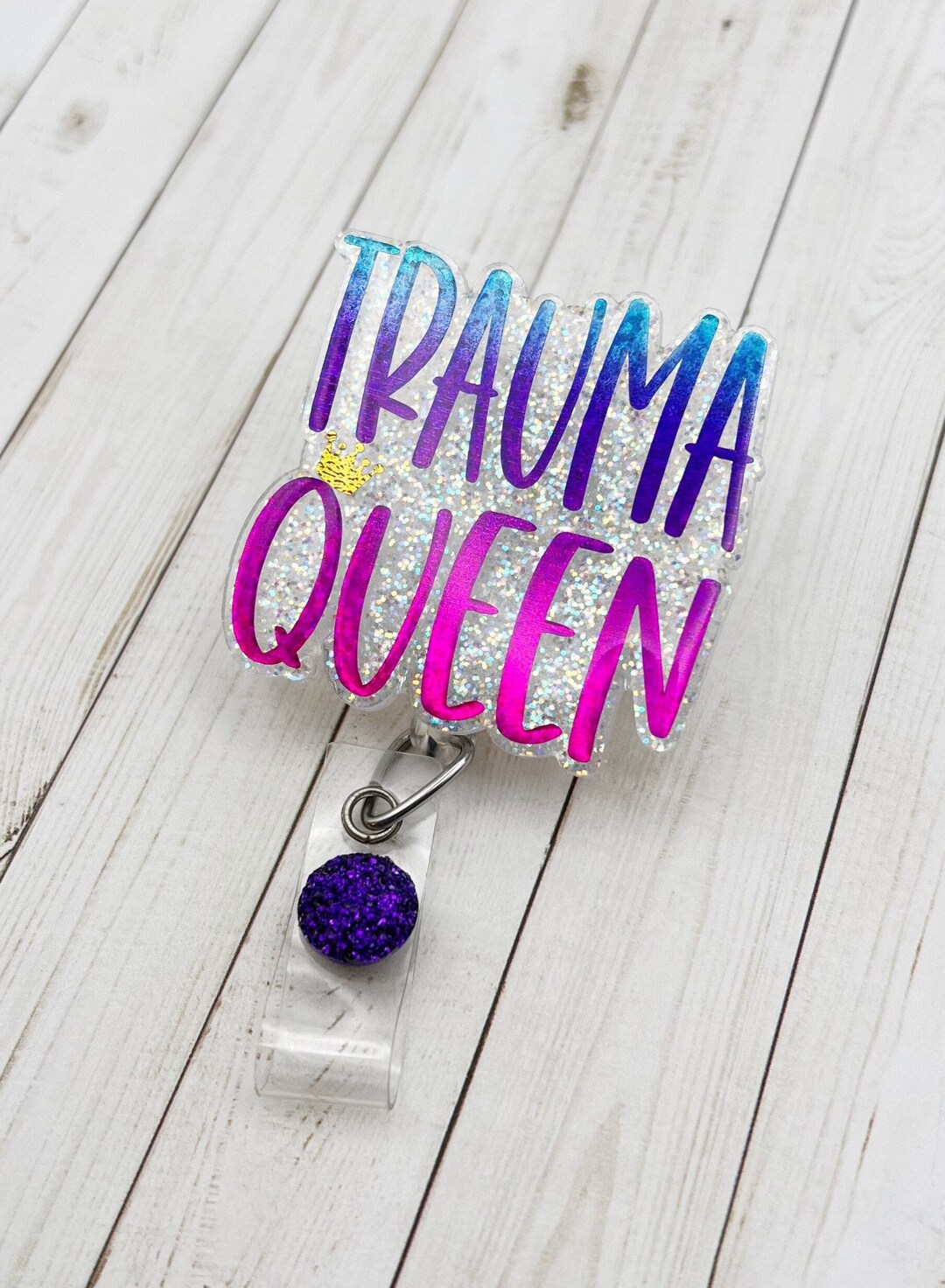 Trauma Queen Badge Reel | Cute Badge Reel | Nurse Badge Reel | ID Badge ...