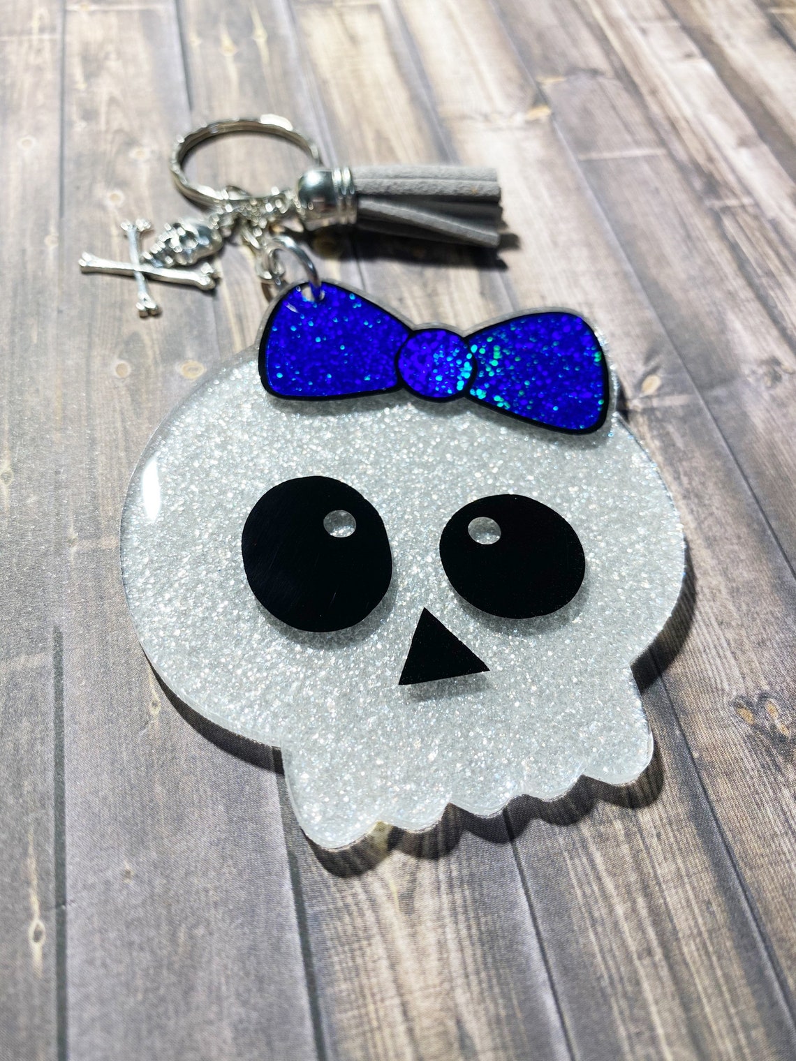 Kawaii Skull Keychain Anime Skull Keychain Cute Keychain - Etsy