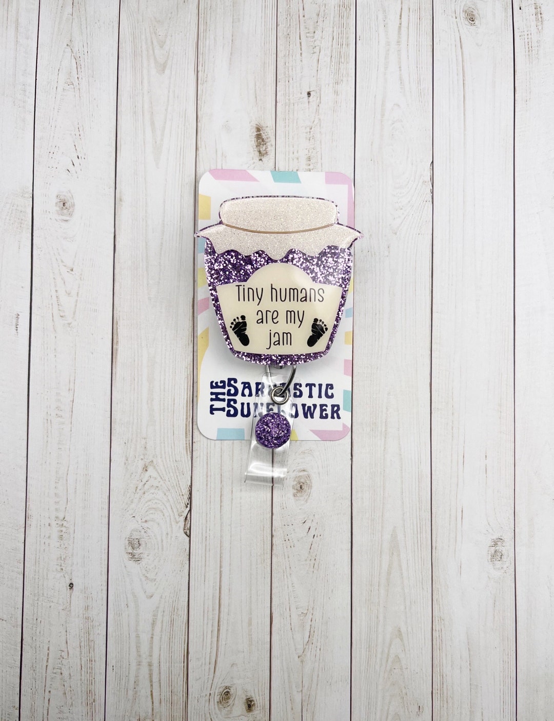 Tiny Humans Are My Jam Badge Reel | Glitter Badge Reel | Cute | Nicu ...
