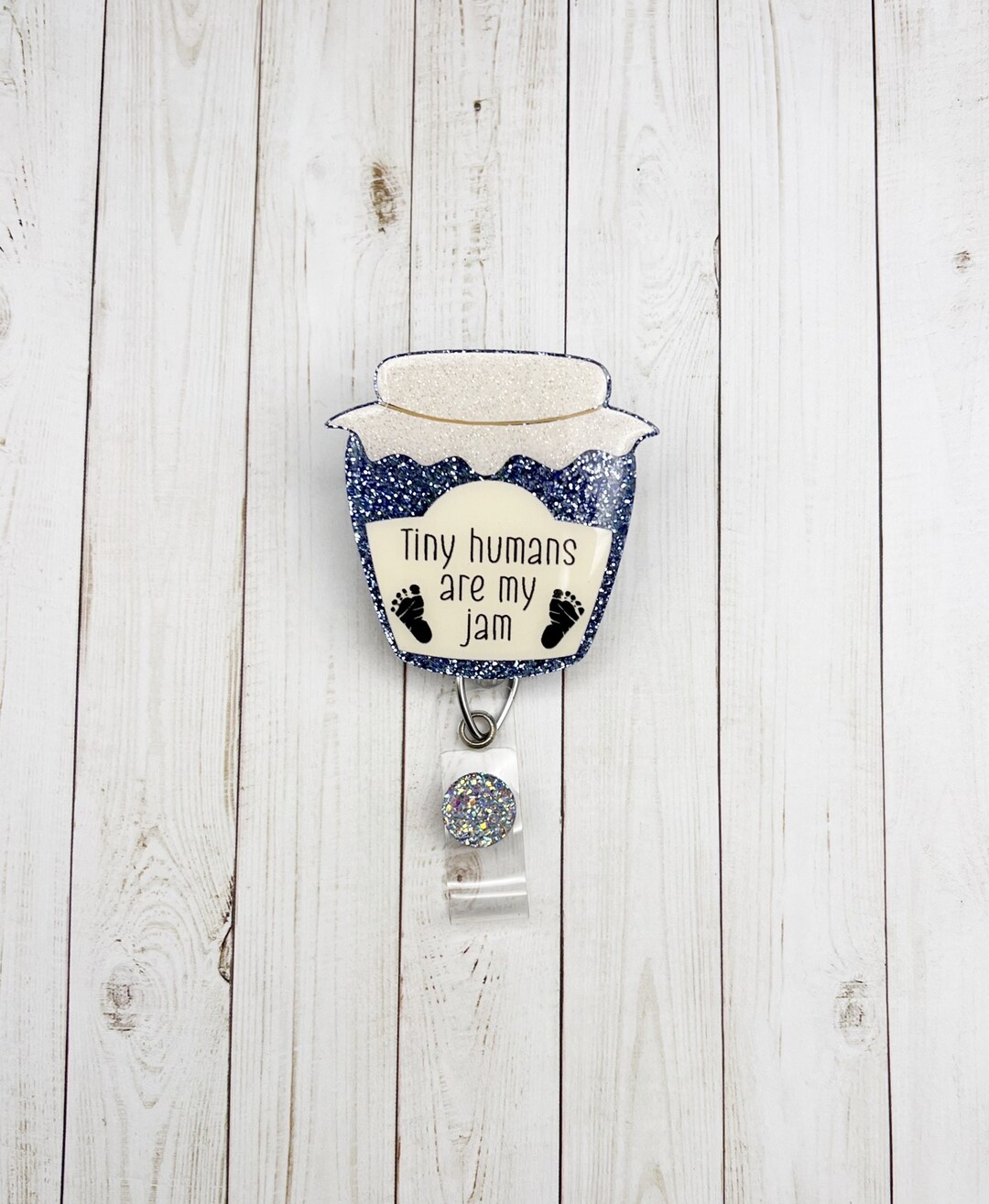 Tiny Humans Are My Jam Badge Reel | Glitter Badge Reel | Cute | Nicu ...