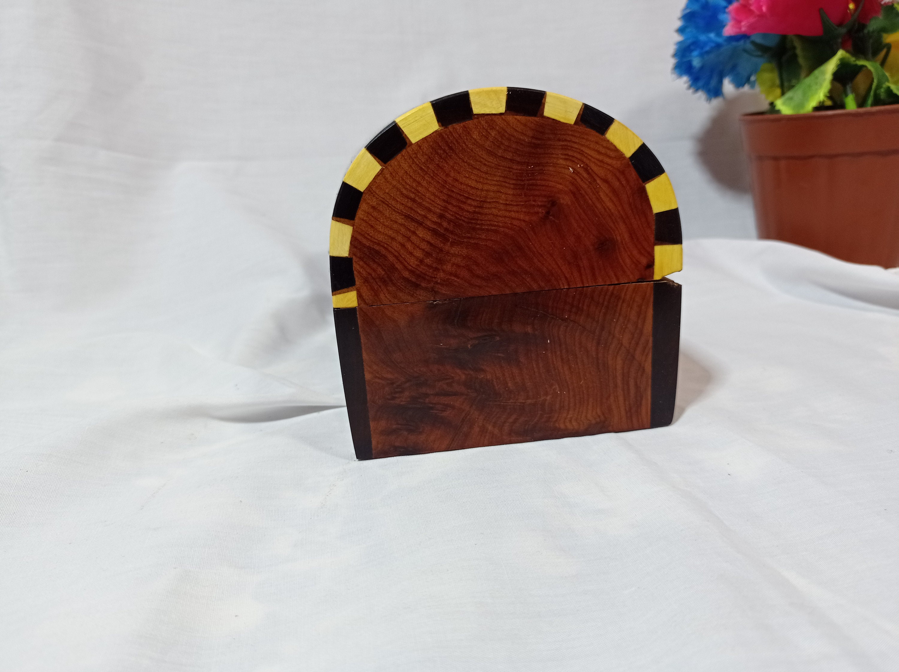 Wooden Jewelry Box Arched Box Shape Made of Thuya Burl | Etsy