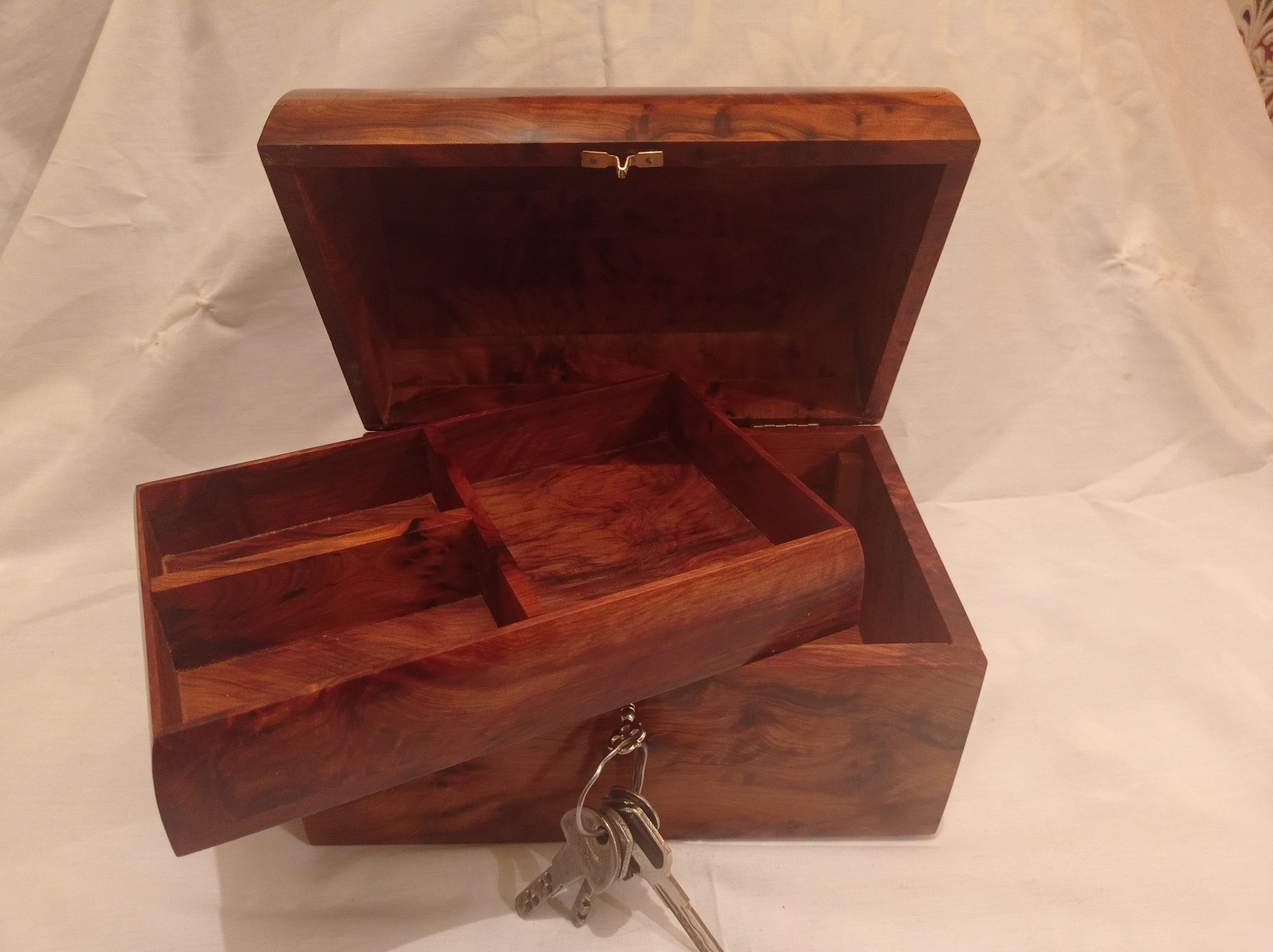 Arch Shaped Thuya Wood Jewelry Box, Handmade Treasure Box - Etsy