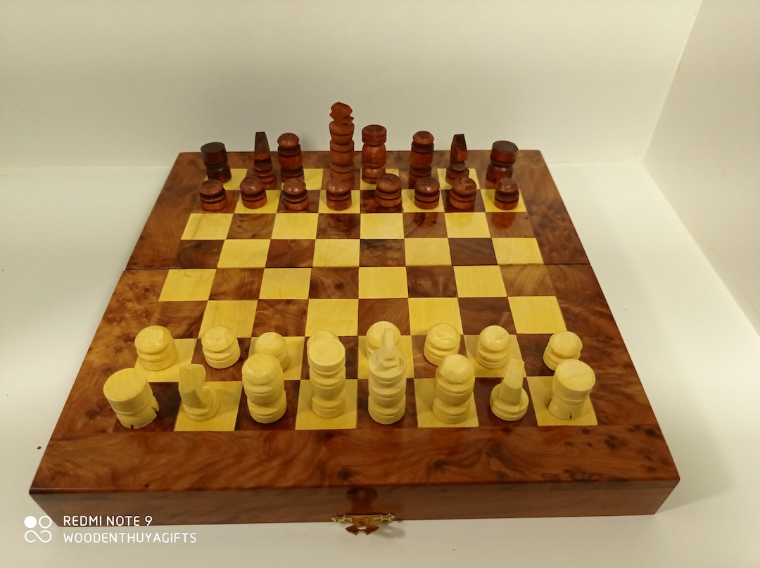 Wood Chess Box, Made of Thuya Wood and Lemon Wood , Handmade From ...