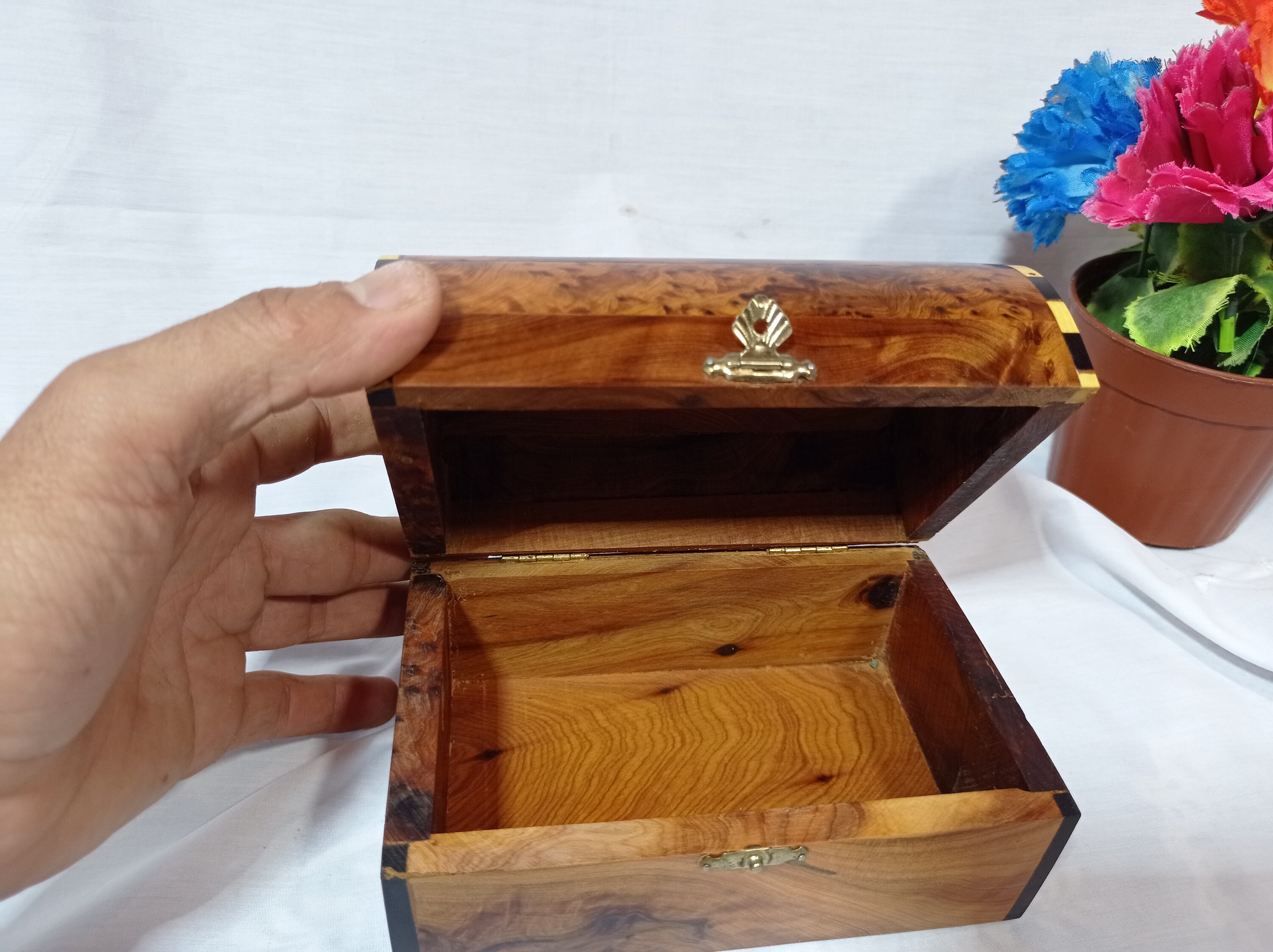 Wooden Jewelry Box Arched Box Shape Made of Thuya Burl | Etsy