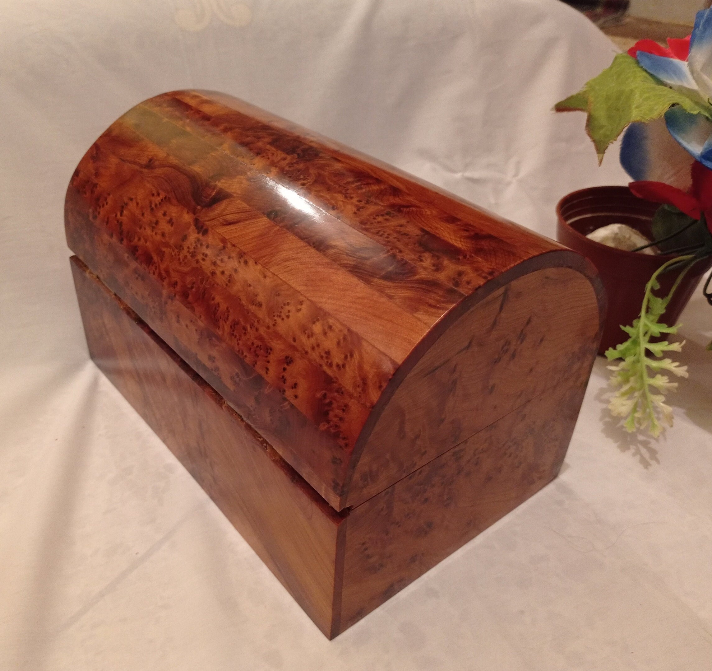 Large Box Arch Shaped Jewelry Box Thuya Burl Wood Amazing - Etsy