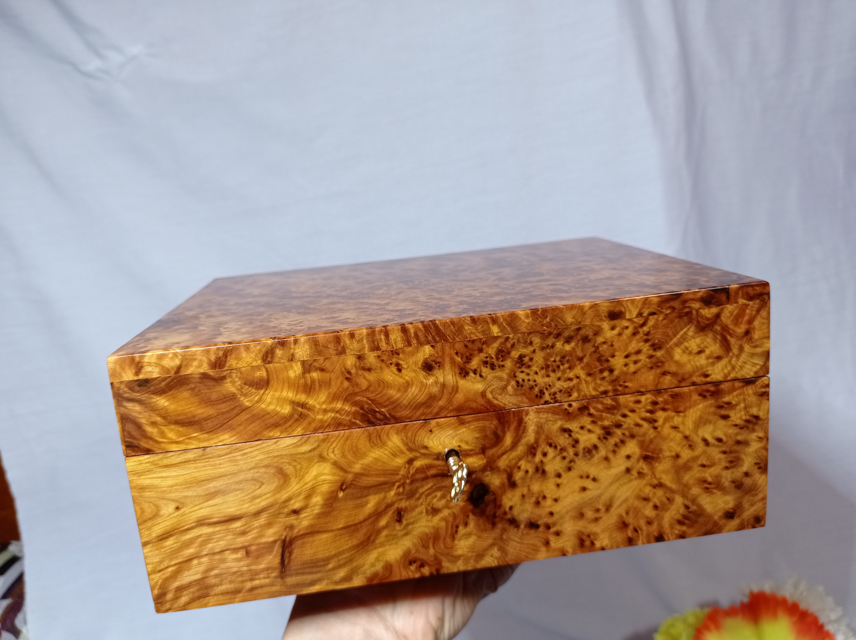 DDP USA ) Handmade Thuya Burl Wood Watch Box, Morocco Jewelry Box ...