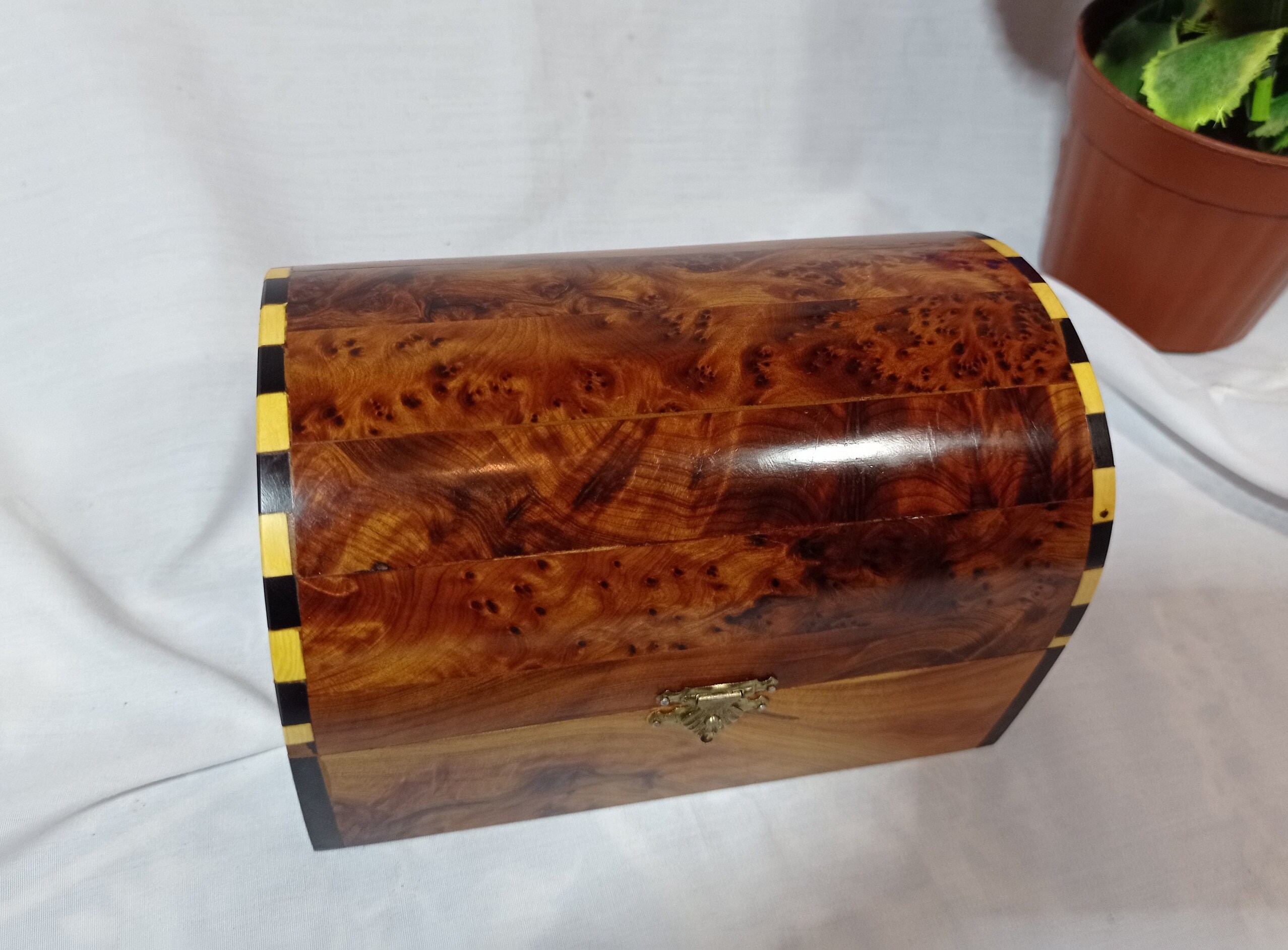 Wooden Jewelry Box Arched Box Shape Made of Thuya Burl | Etsy
