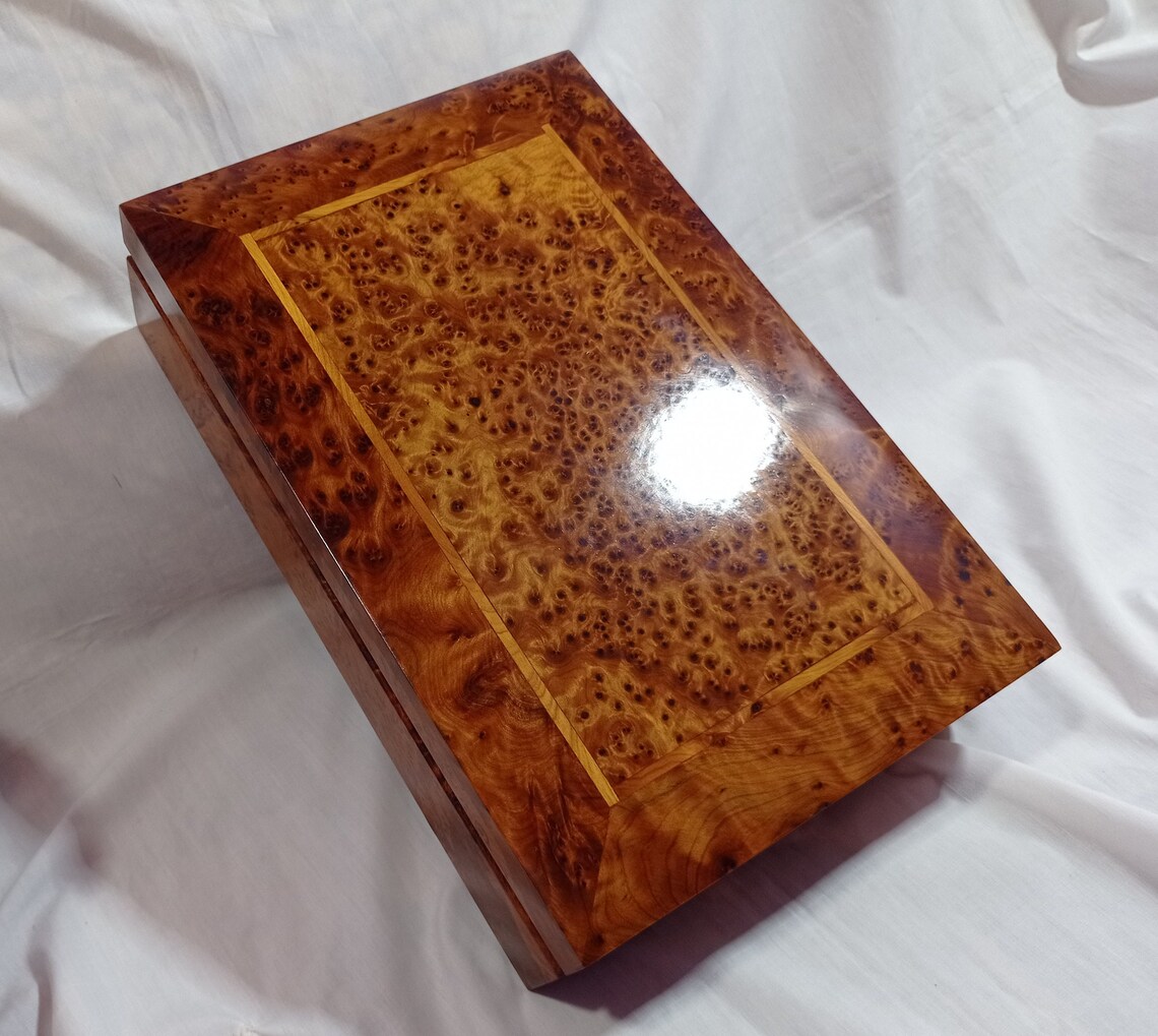 Burl Wood Jewelry Box, Vintage Style Wooden Keepsake Box With Lock - Etsy