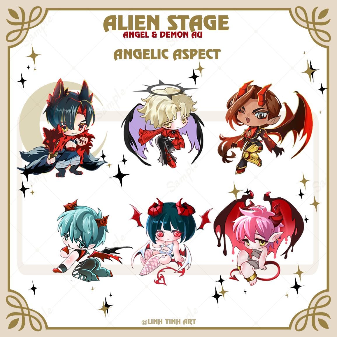Alien Stage Gacha Mini Standee Angel Demon AU - Etsy
