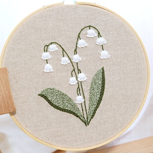 PDF Embroidery Pattern, Lily of the Valley Embroidery, Embroidery for Beginner, Embroidery ...
