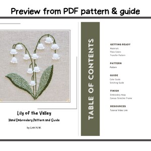 PDF Embroidery Pattern, Lily of the Valley Embroidery, Embroidery for Beginner, Embroidery ...