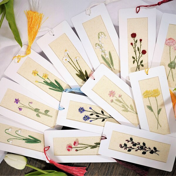 Embroidered Bookmark - Etsy